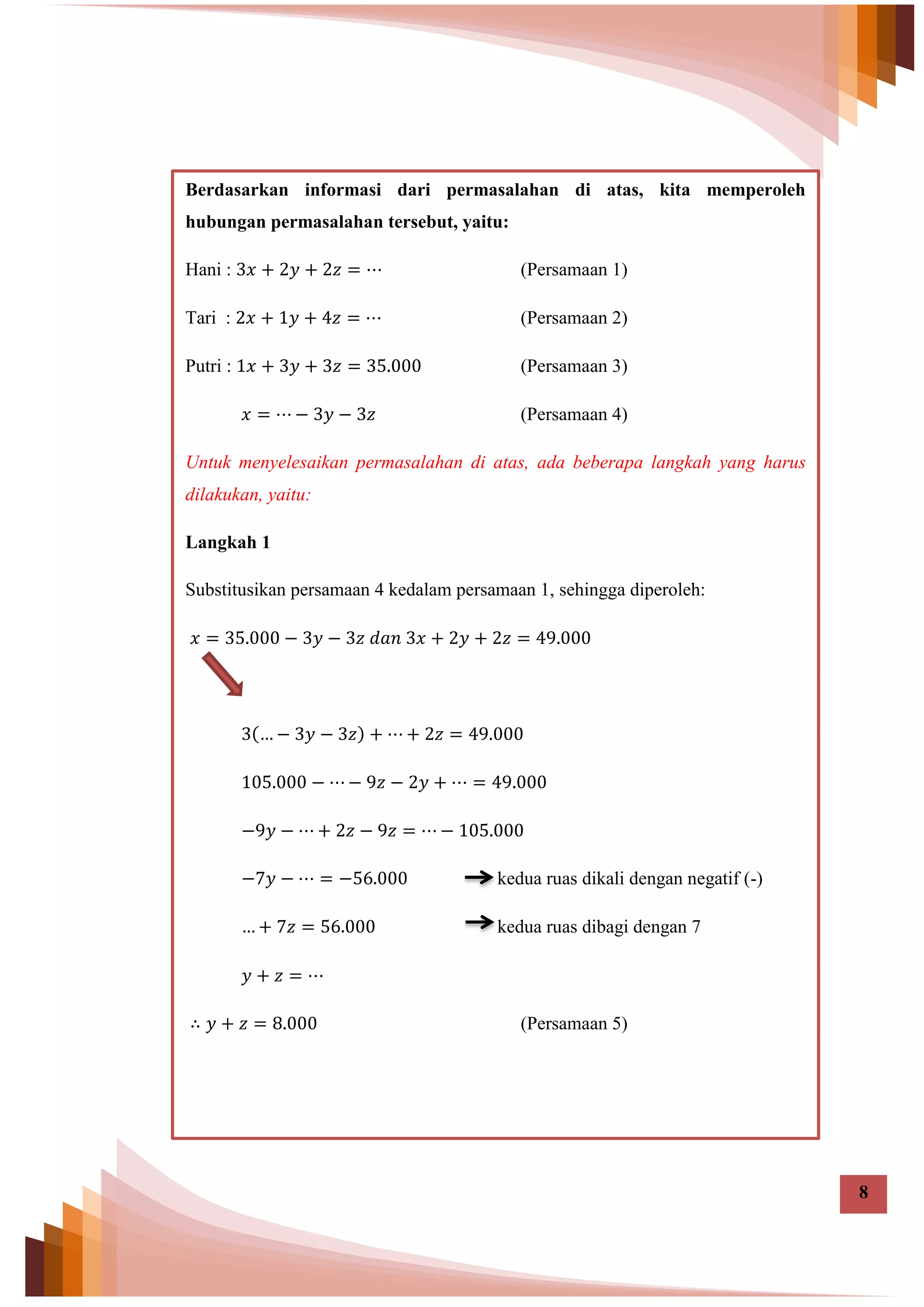 Bahan ajar materi spltv kelas x semester 1 | PDF