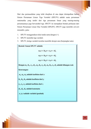 Bahan ajar materi spltv kelas x semester 1 | PDF
