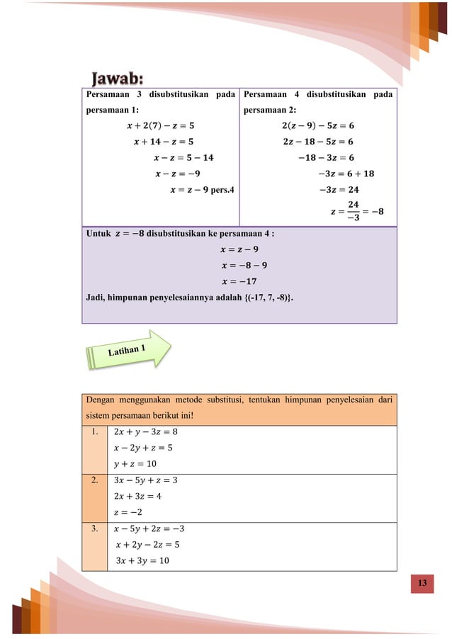 Bahan ajar materi spltv kelas x semester 1 | PDF