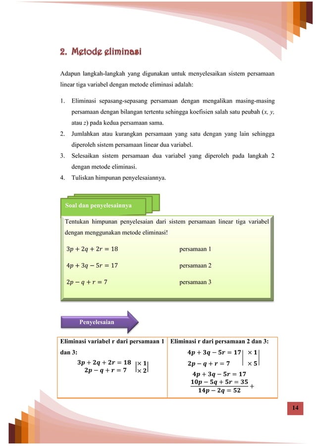Bahan ajar materi spltv kelas x semester 1 | PDF