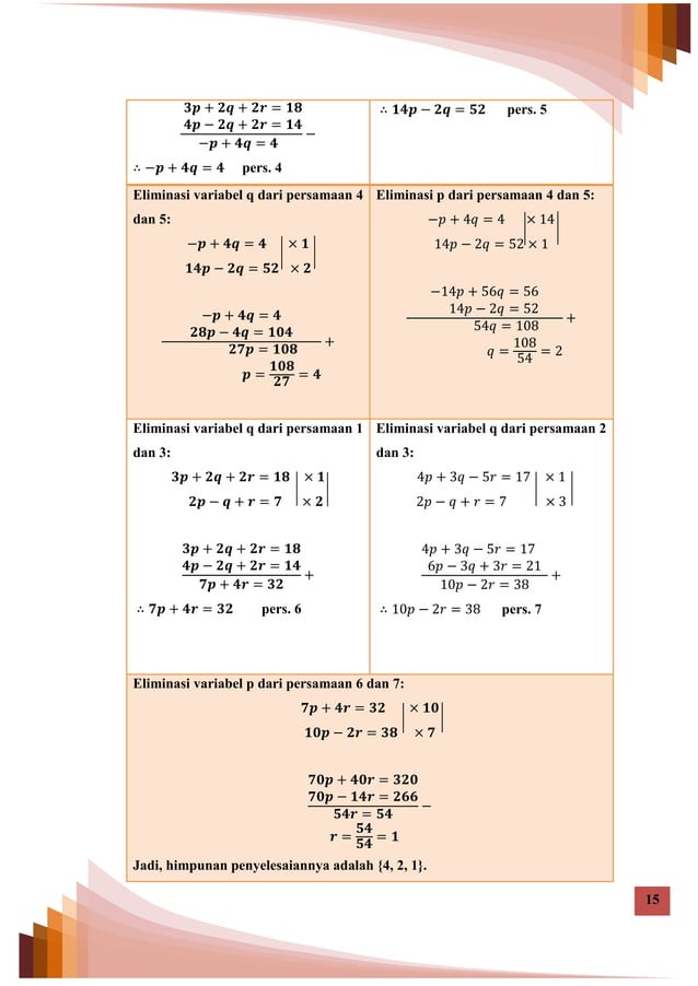 Bahan ajar materi spltv kelas x semester 1 | PDF