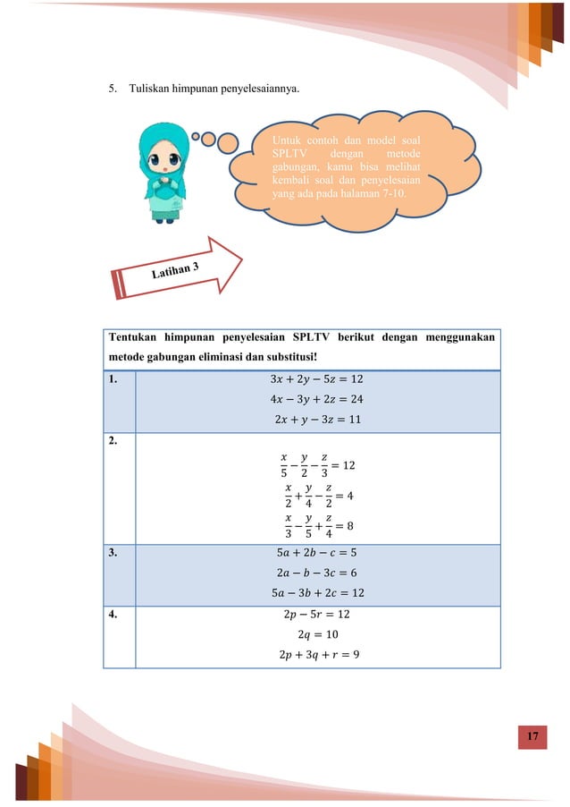 Bahan ajar materi spltv kelas x semester 1 | PDF