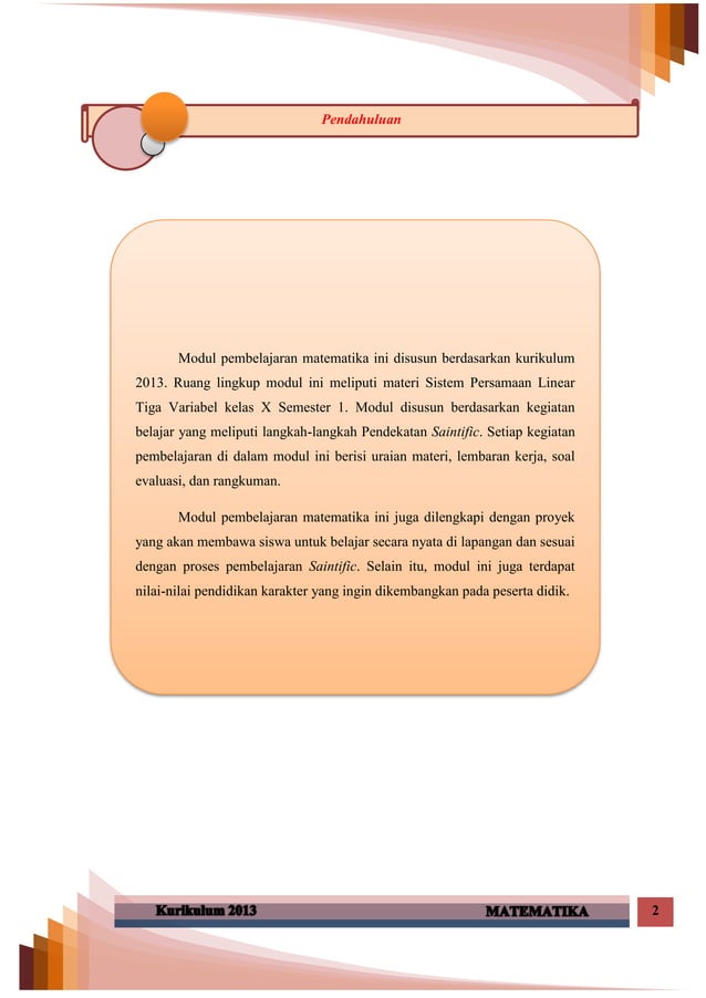 Bahan ajar materi spltv kelas x semester 1 | PDF