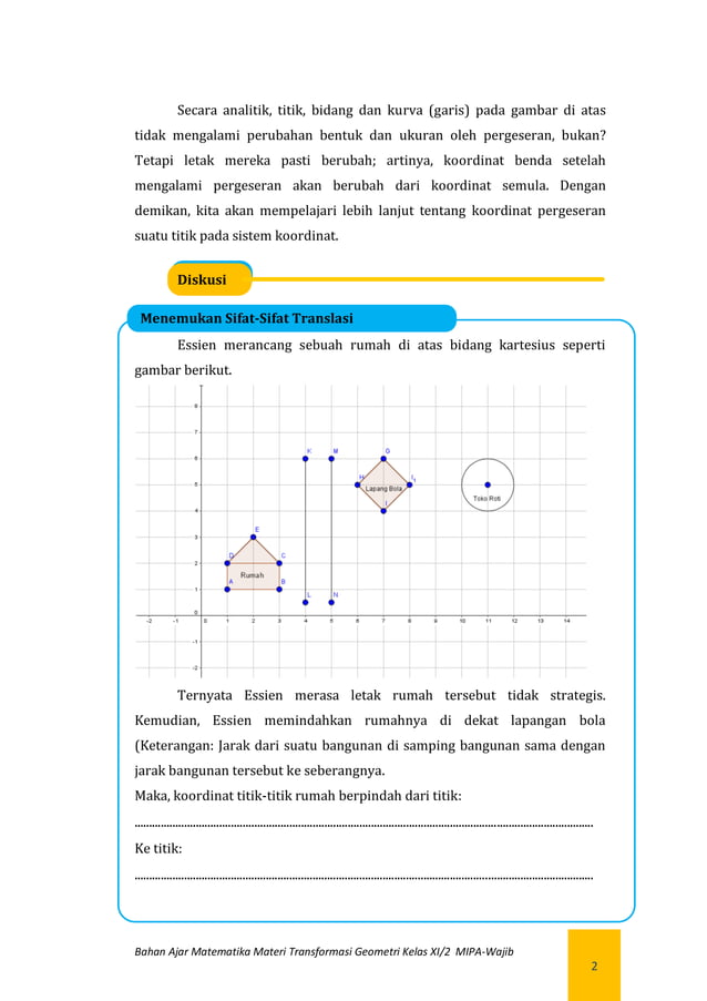 BAHAN AJAR MATERI TRANSFORMASI GEOMETRI KELAS XI | PDF