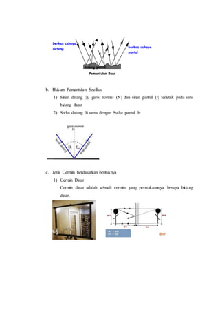 Bahan ajar optika geometri pemantulan pada cermin | DOCX