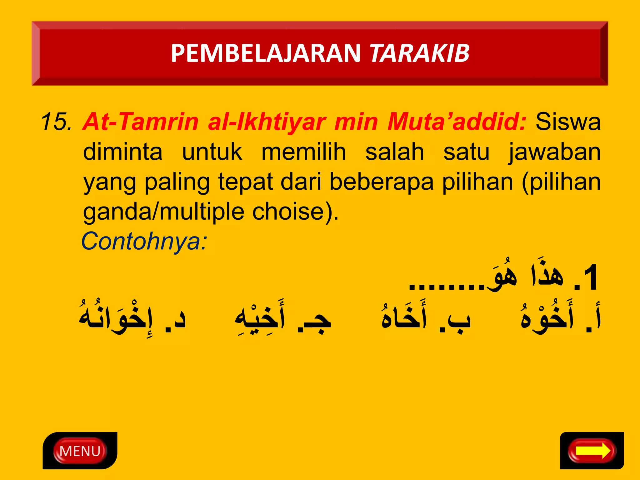 Bahan ajar pendidikan bahasa arab di mi | PPTX