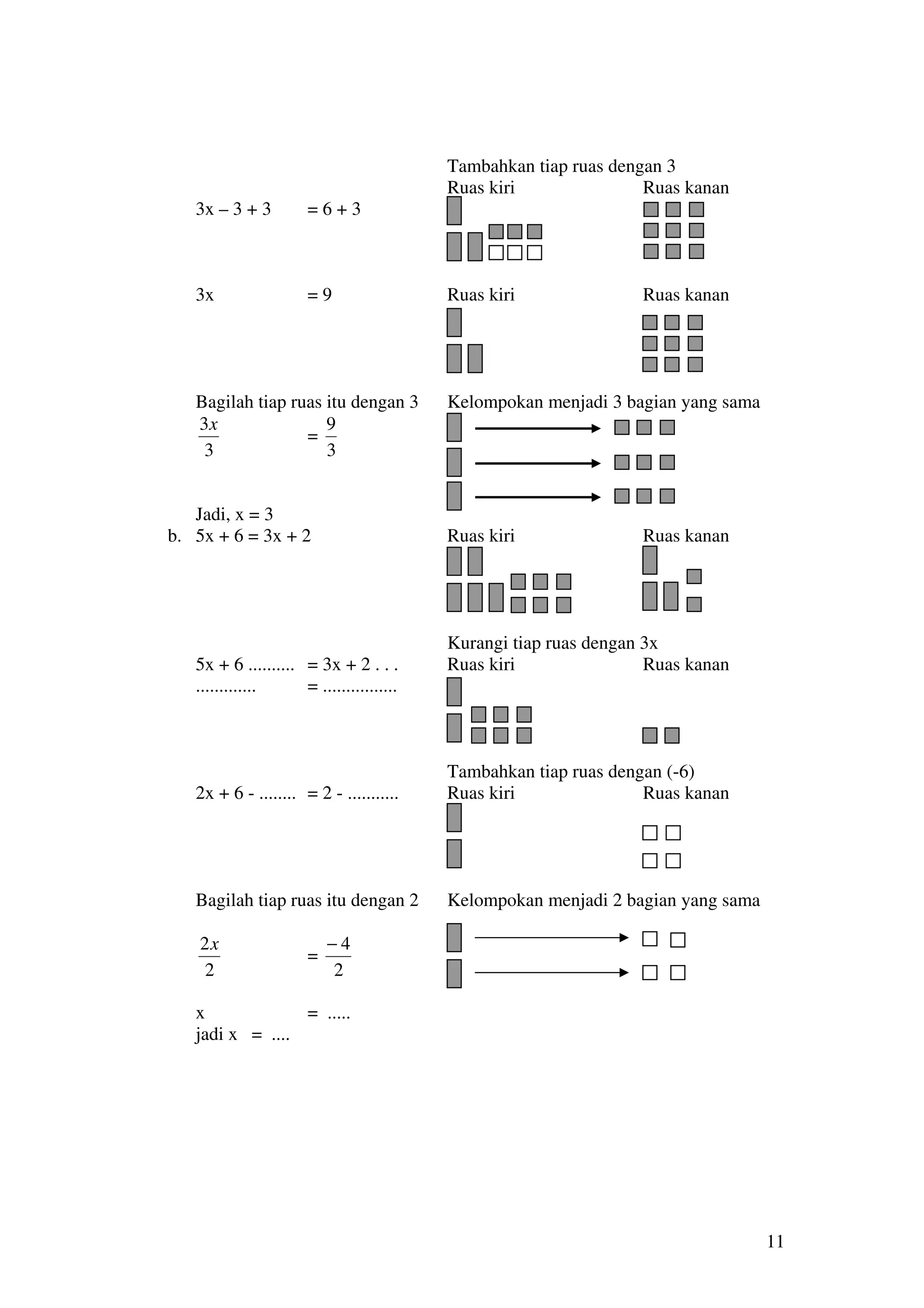 Bahan ajar persamaan dan pertidaksamaan linear satu variabel | PDF