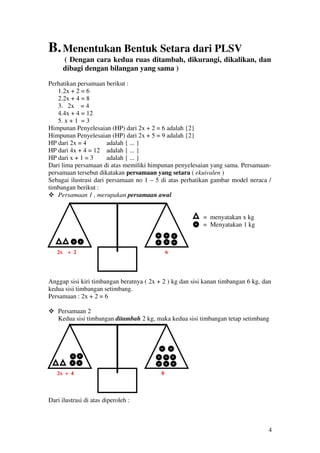 Bahan ajar persamaan dan pertidaksamaan linear satu variabel | PDF