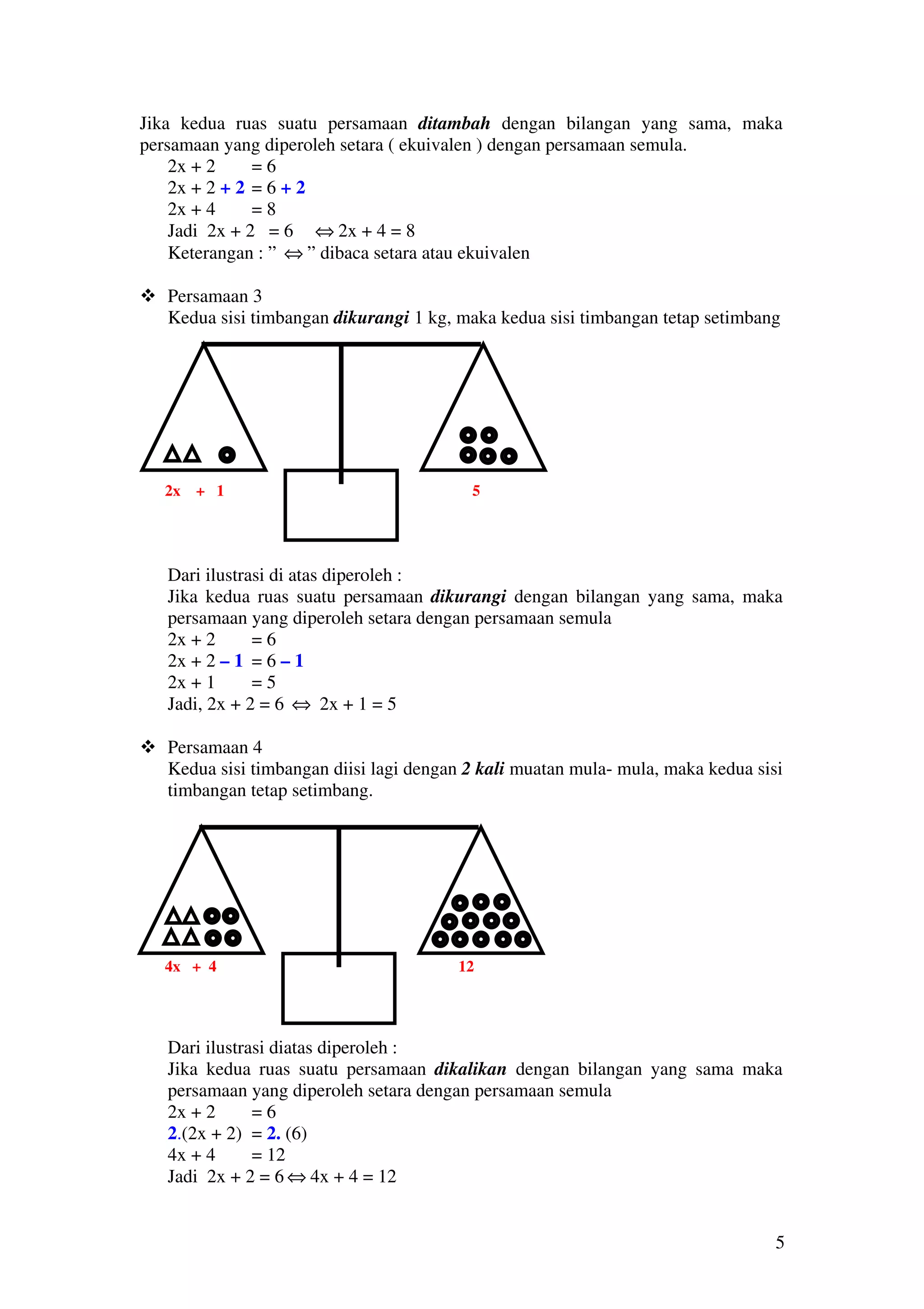 Bahan ajar persamaan dan pertidaksamaan linear satu variabel | PDF