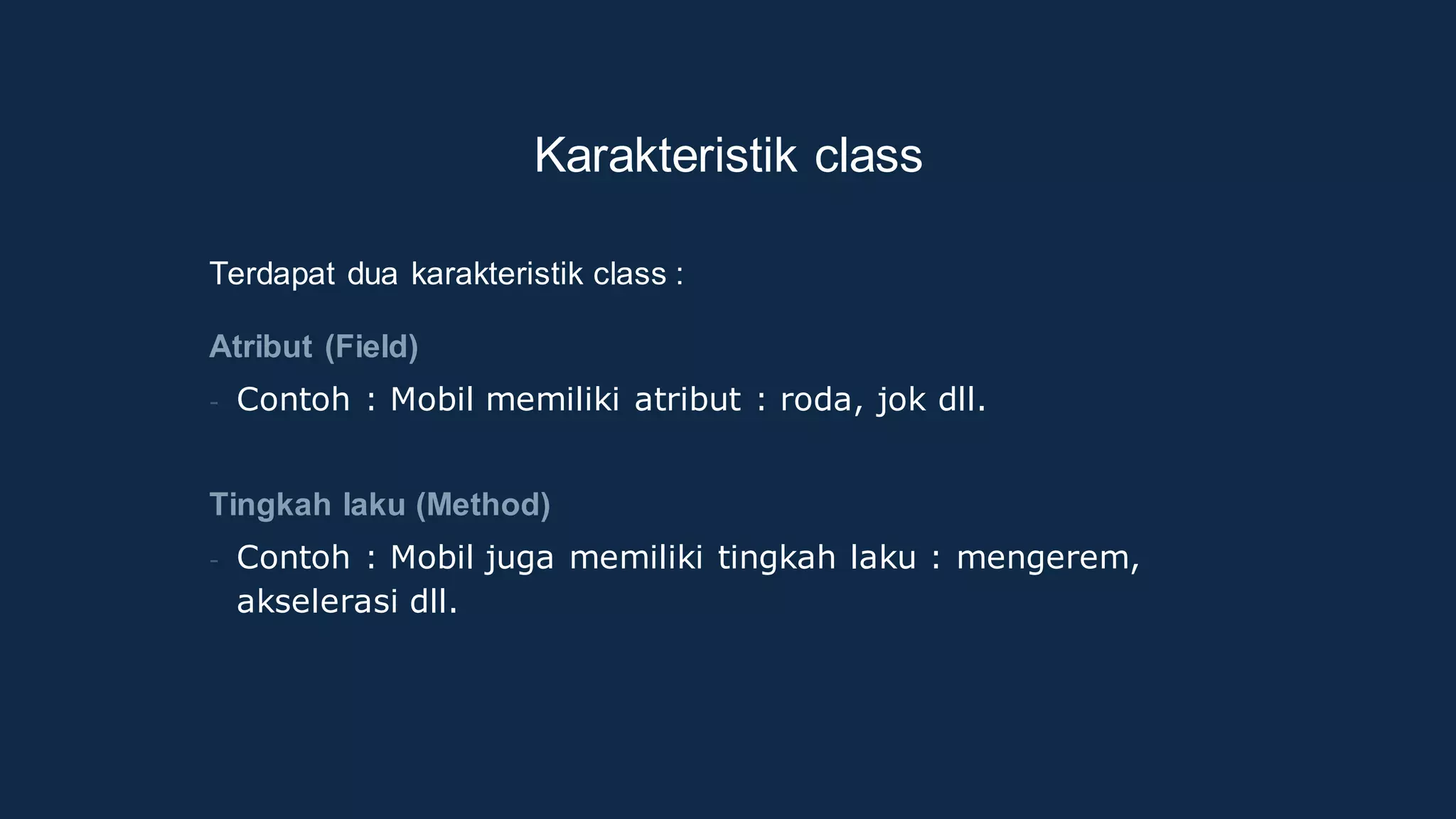 Bahan ajar pertemuan 1 Class & Object | PDF