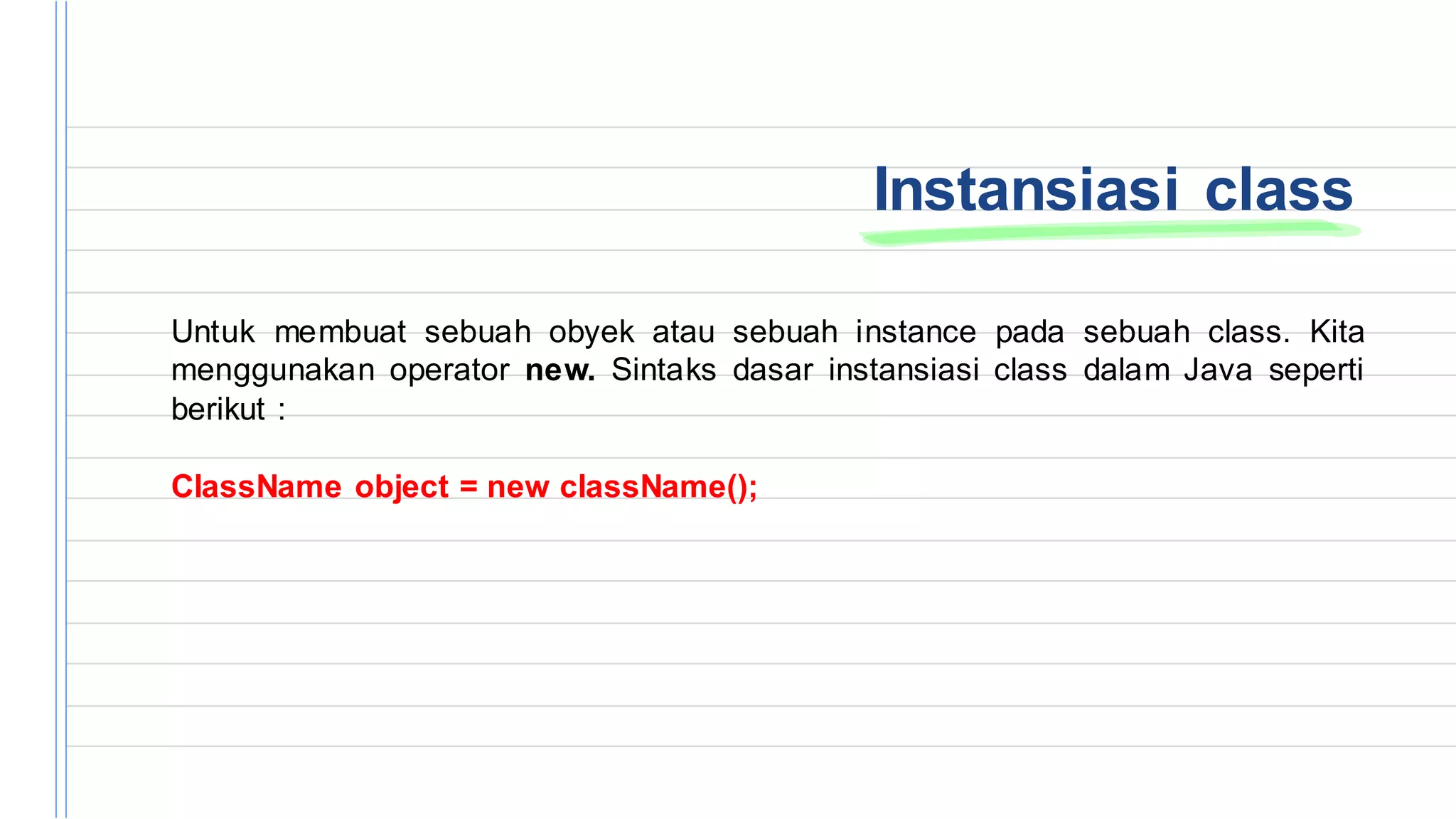 Bahan ajar pertemuan 1 Class & Object | PDF