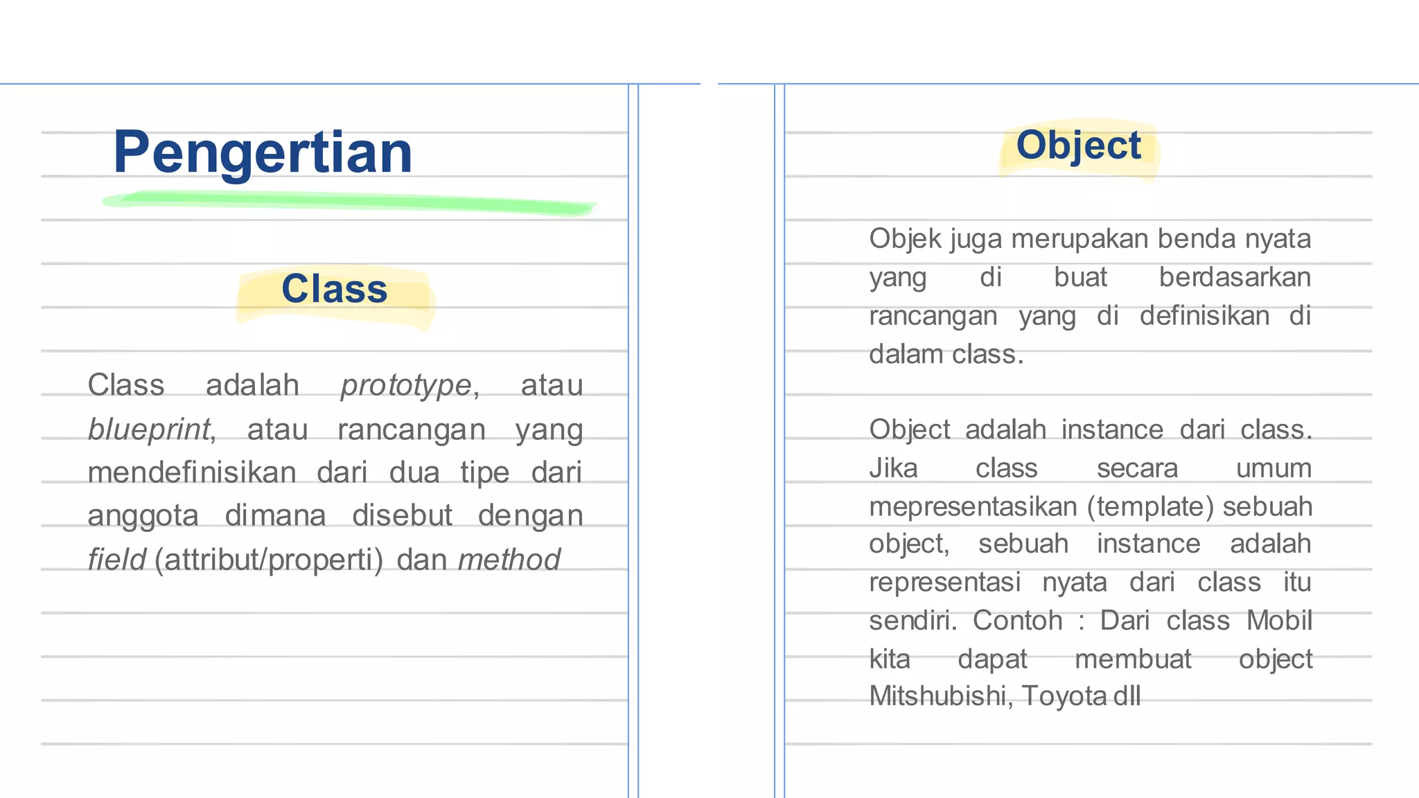 Bahan ajar pertemuan 1 Class & Object | PDF