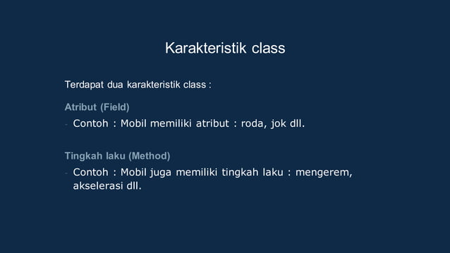 Bahan ajar pertemuan 1 Class & Object | PDF