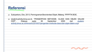 Bahan ajar pertemuan 1 Class & Object | PDF