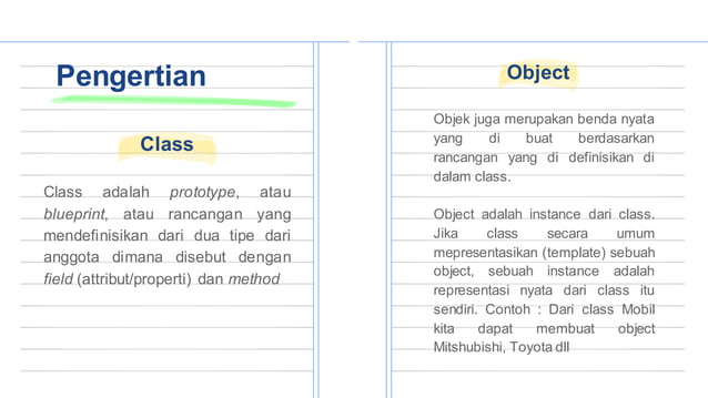 Bahan ajar pertemuan 1 Class & Object | PDF
