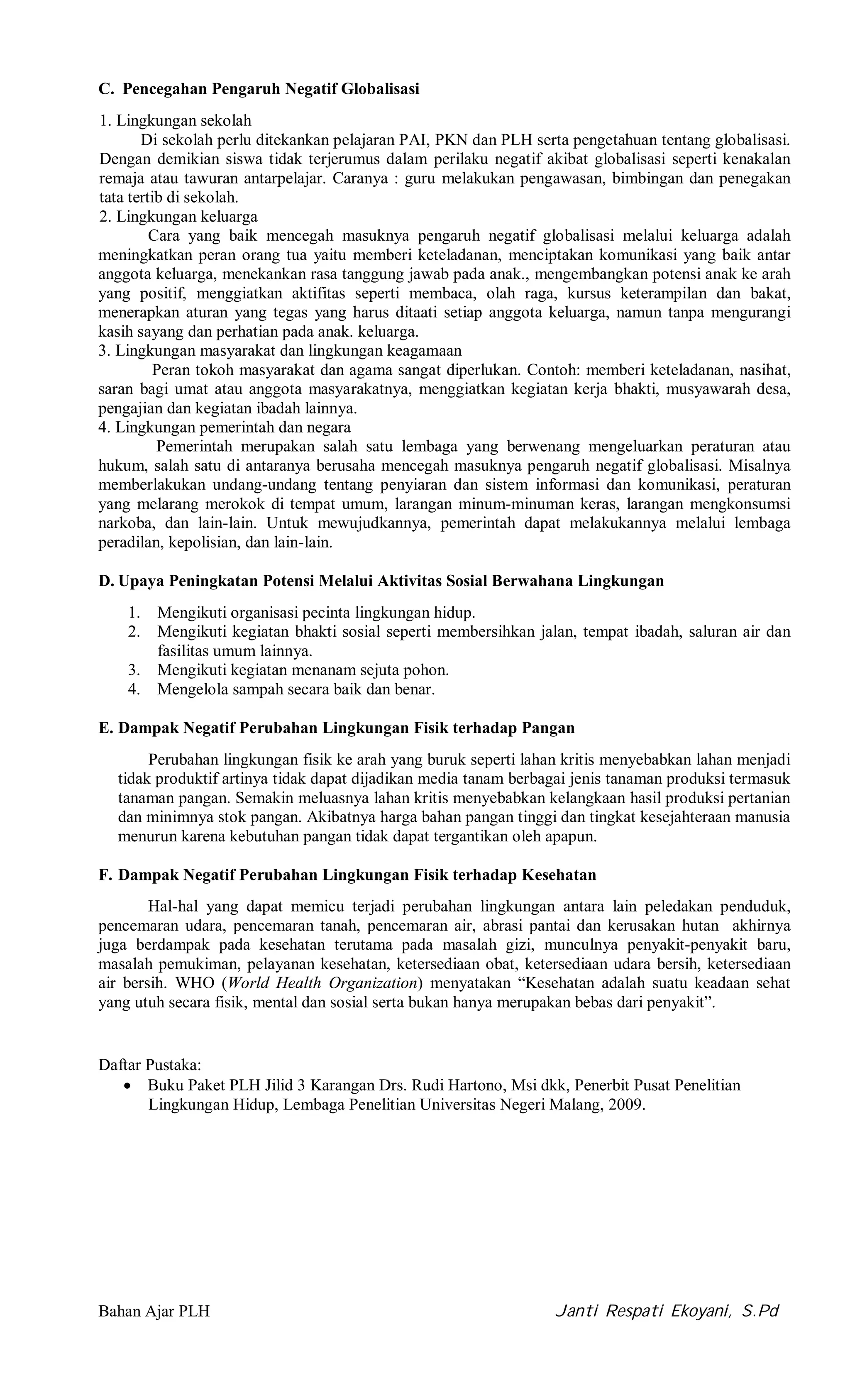 Bahan ajar plh 9 | PDF