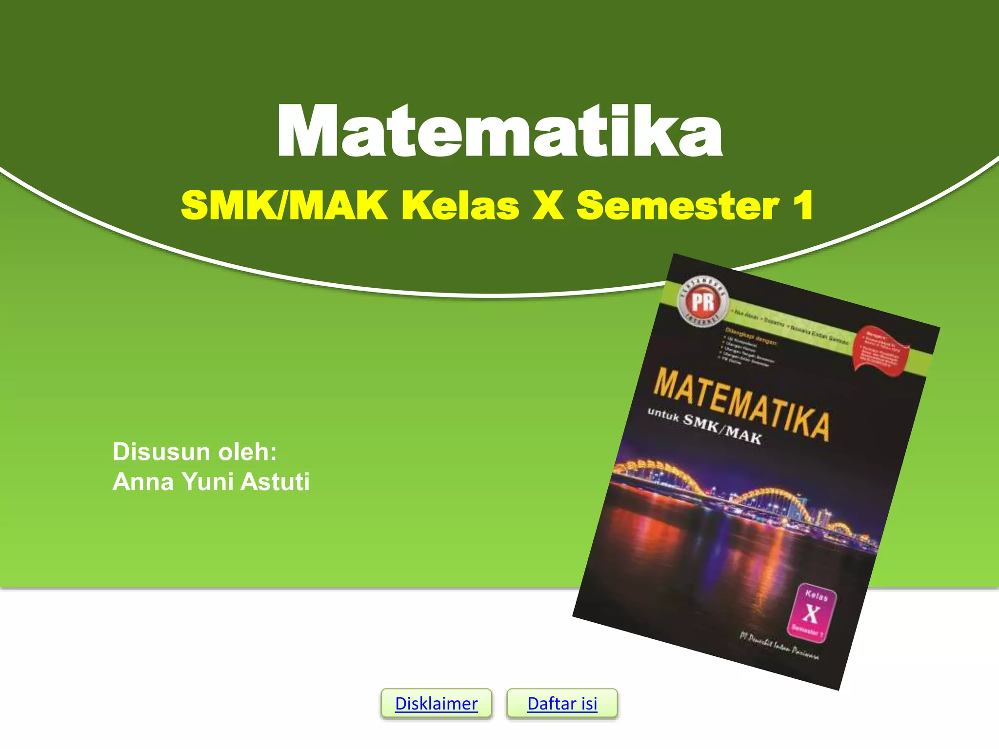 Bahan Ajar PowerPoint Matematika SMK 10a.ppt