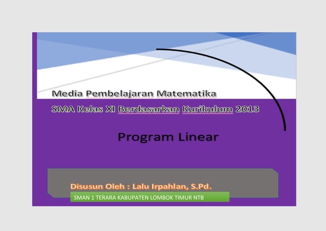 Bahan ajar program linear | PDF