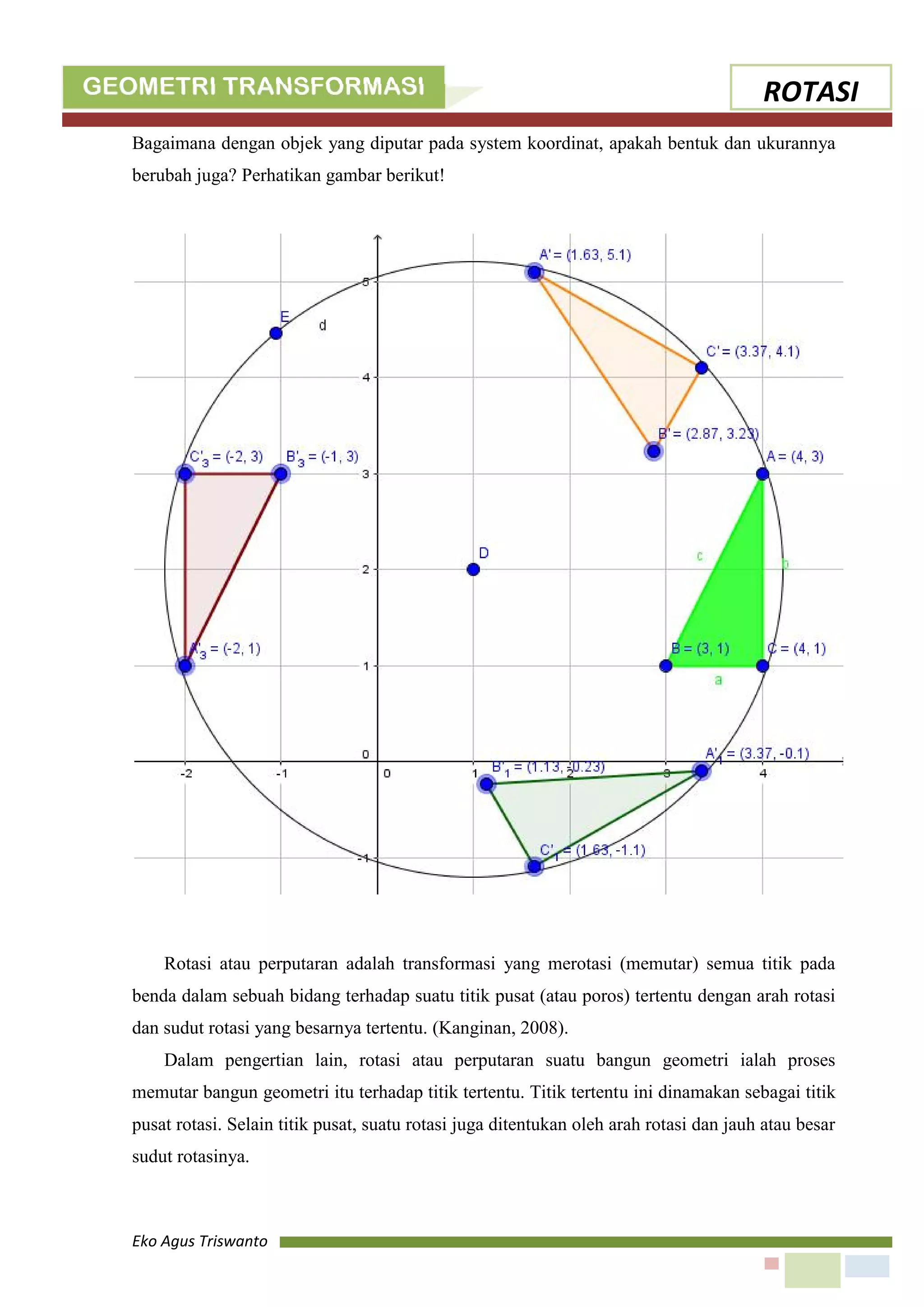 Bahan ajar rotasi geometri transformasi | PDF