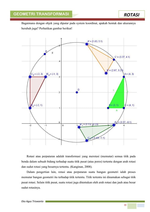 Bahan ajar rotasi geometri transformasi | PDF