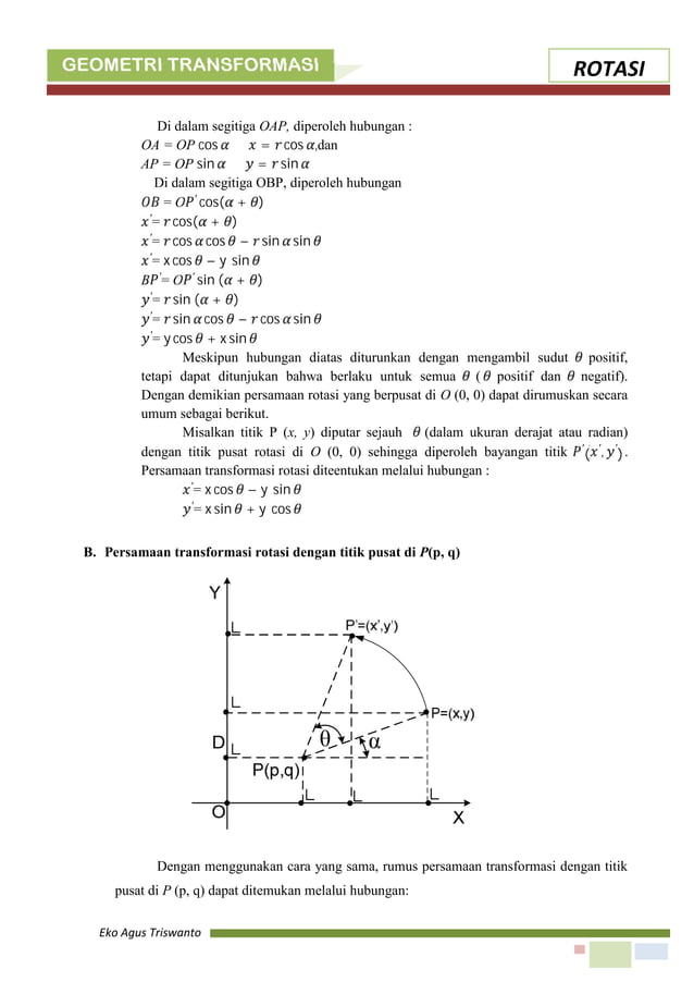 Bahan ajar rotasi geometri transformasi | PDF