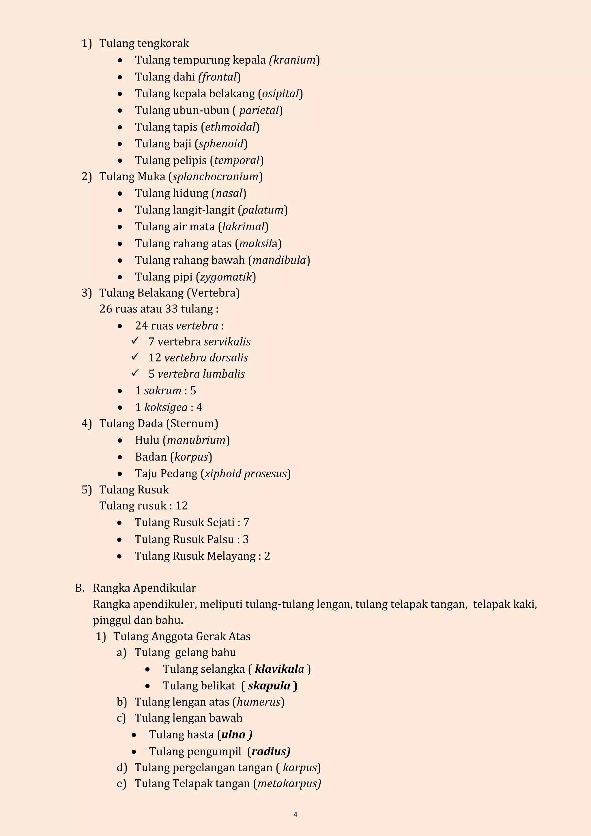 Bahan Ajar Sistem Gerak pada Manusia | PDF
