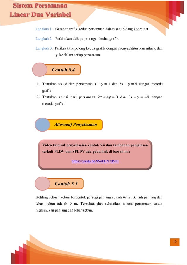 Bahan ajar sistem persamaan linear dua variabel kelas viii | PDF | Programming Languages | Computing