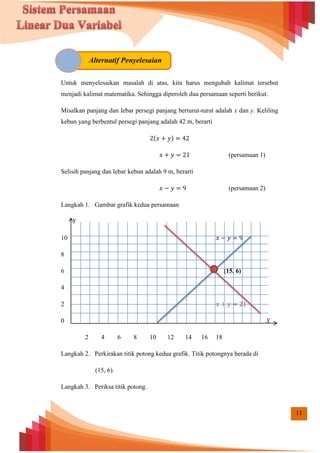 Bahan ajar sistem persamaan linear dua variabel kelas viii | PDF