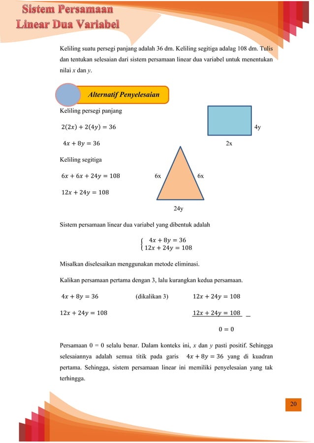 Bahan ajar sistem persamaan linear dua variabel kelas viii | PDF | Programming Languages | Computing