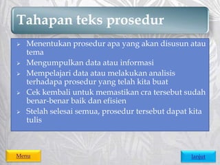 Bahan ajar teks prosedur | PPTX