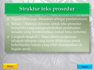 Bahan ajar teks prosedur | PPTX