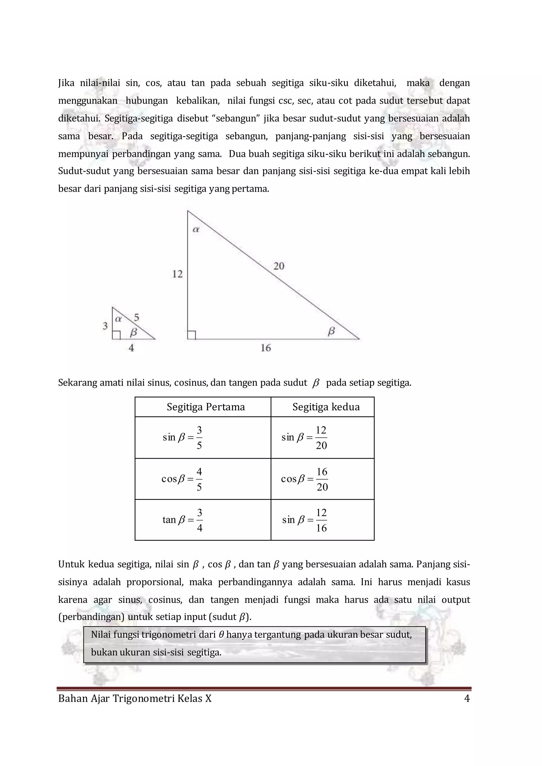 Bahan ajar trigonometri 1 | PDF