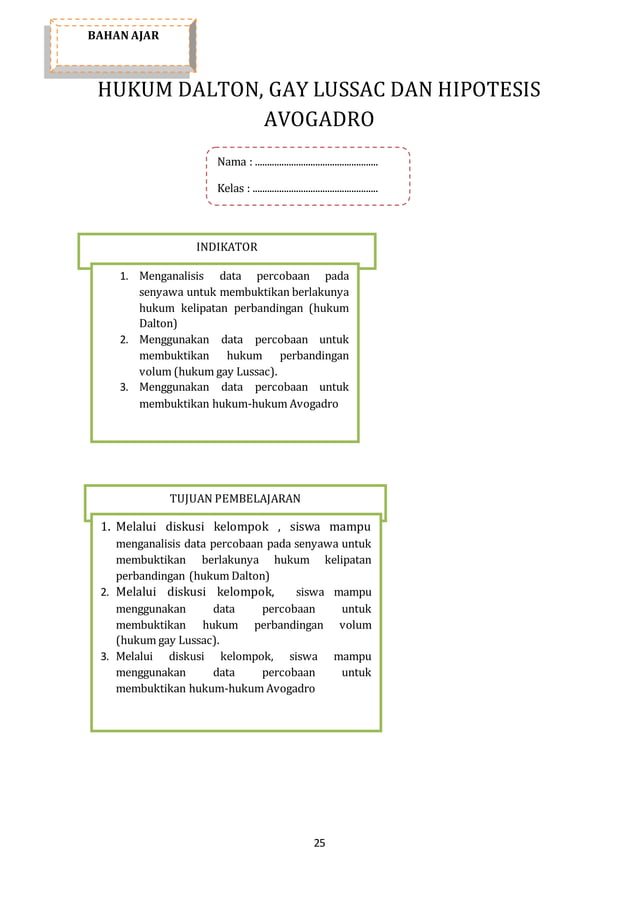 Bahan ajar Hukum Dasar Kimia | PDF