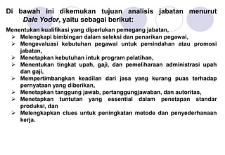 Bahan Analisa jabatan di perusahaan di indonesia | PPTX