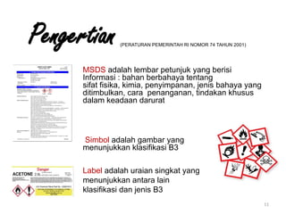 Bahan B3 yang ada di rumah sakit, apa saja | PPTX