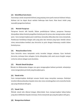 keterampilan berbahasa indonesia reseptif | PDF