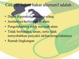 Bahan Bakar Alternatif | PPTX
