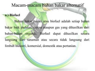 Bahan Bakar Alternatif | PPTX