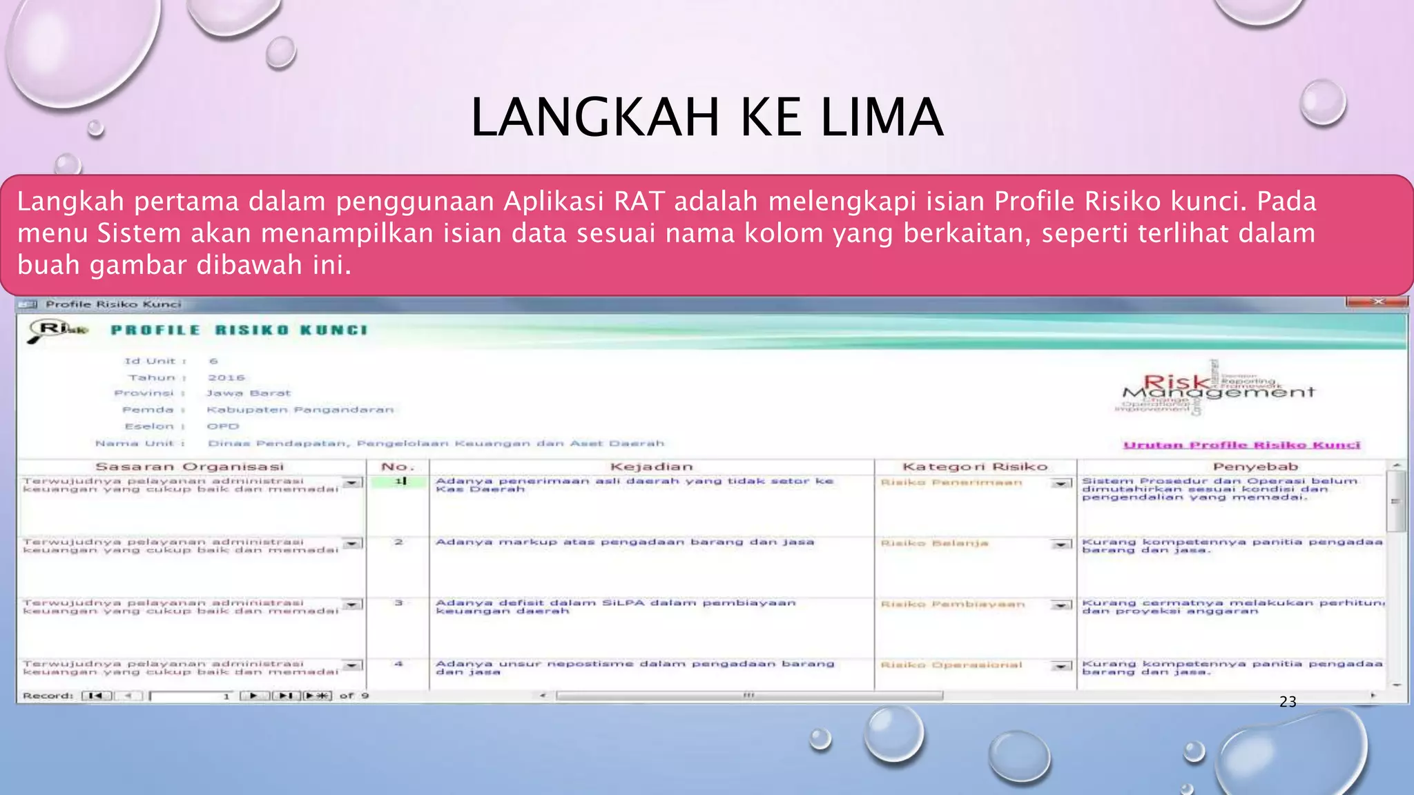 Bahan bimtek penyusunan profil risiko dan penyelelenggaraan manajemen ...