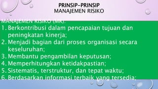 Bahan bimtek penyusunan profil risiko dan penyelelenggaraan manajemen ...