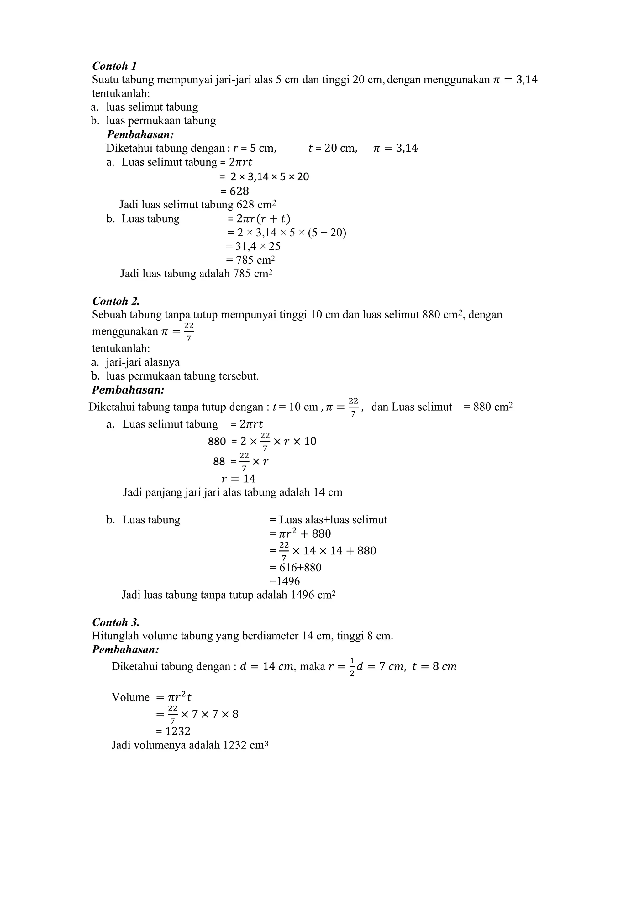 Bahan Ajar Bangun Ruang Sisi Lengkung Kelas IX | PDF