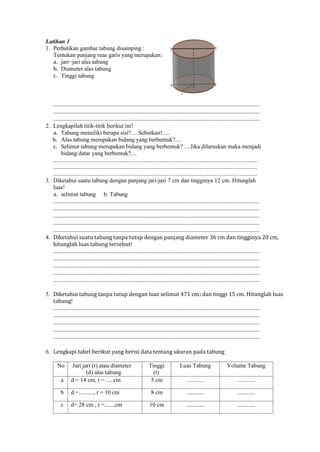 Bahan Ajar Bangun Ruang Sisi Lengkung Kelas IX | PDF