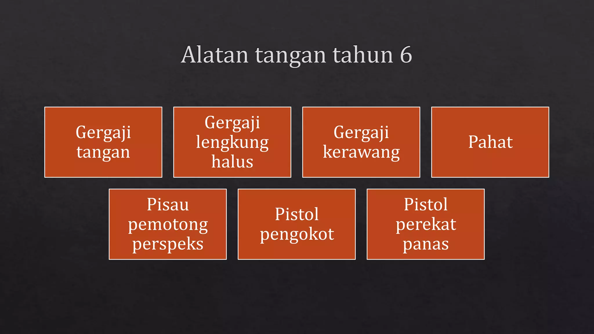 Bahan dan alatan tangan RBT tahun 6 | PPT
