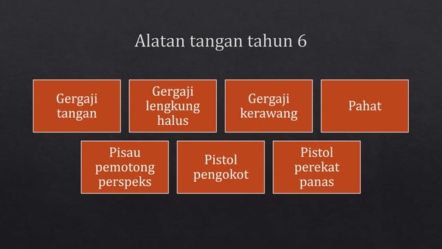 Bahan dan alatan tangan RBT tahun 6 | PPTX
