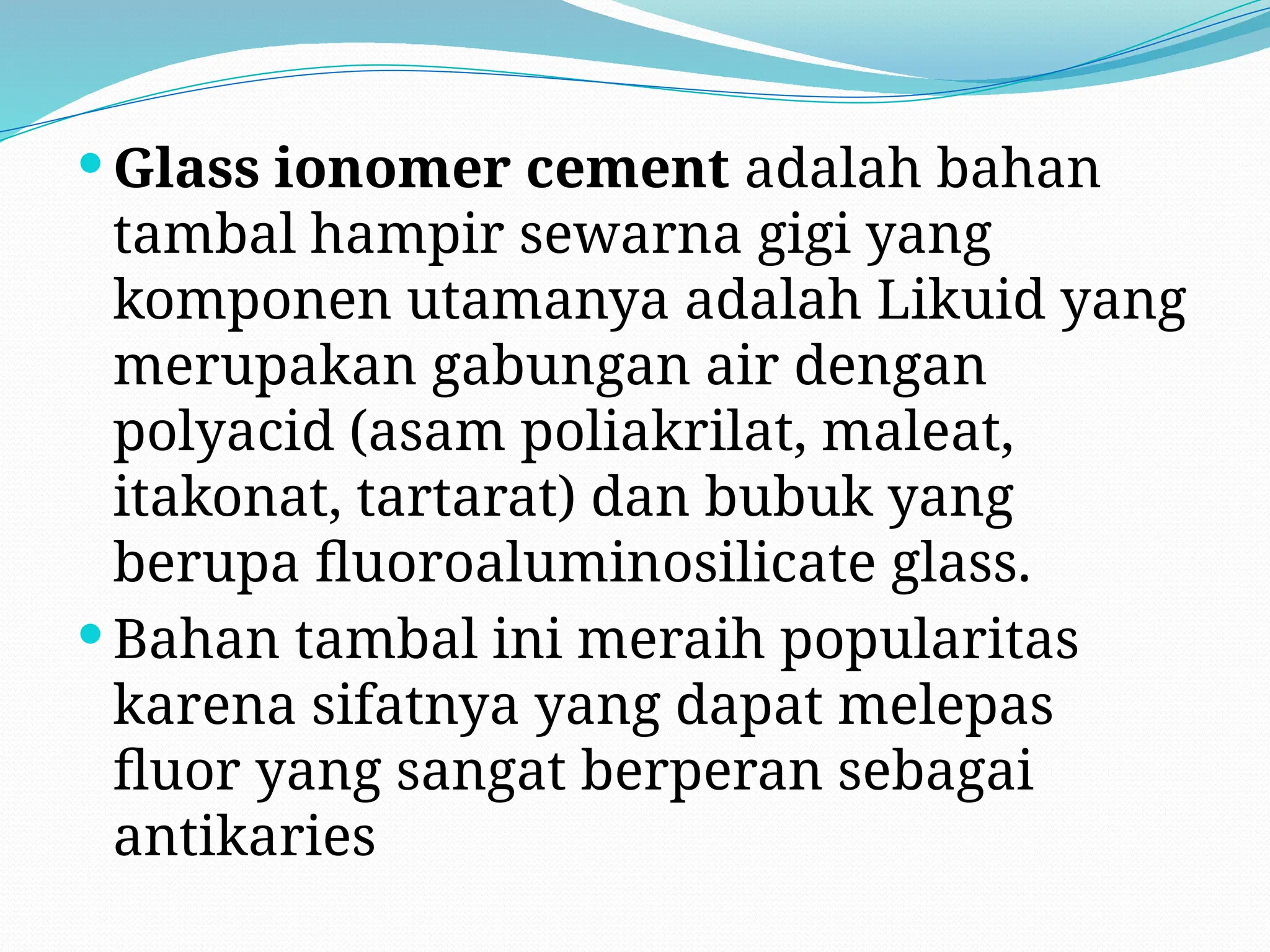 konservasi gigi Bahan dan Alat Penambalan | PPTX