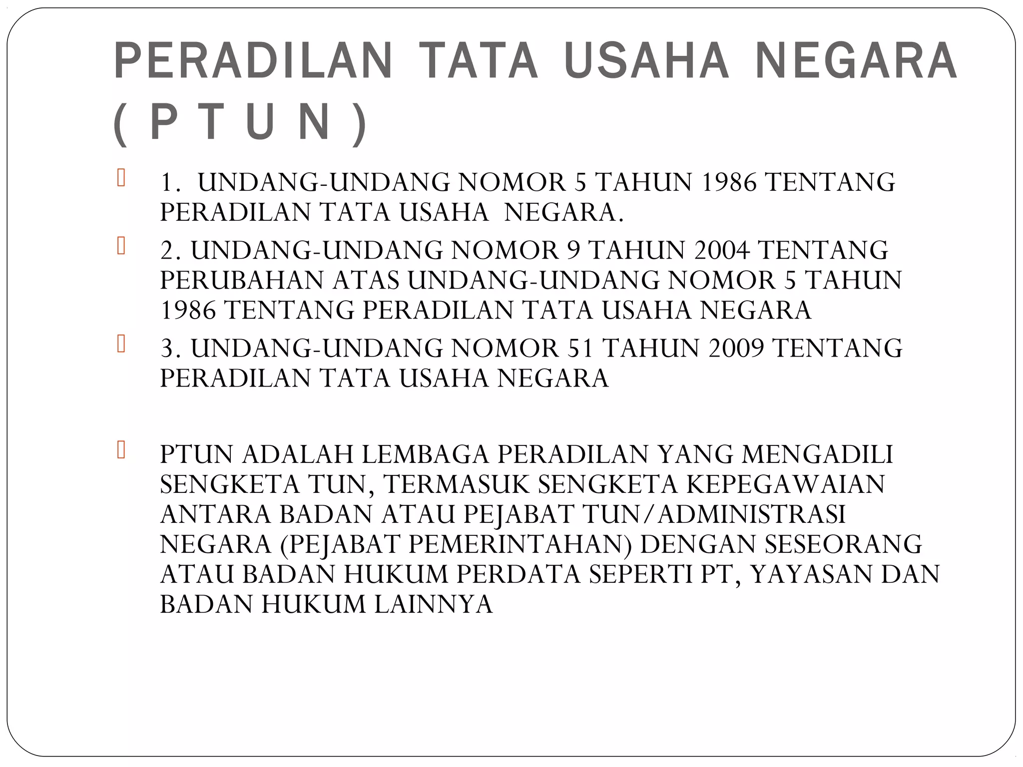 HUKUM ACARA PERADILAN TATA USAHA NEGARA | PPT