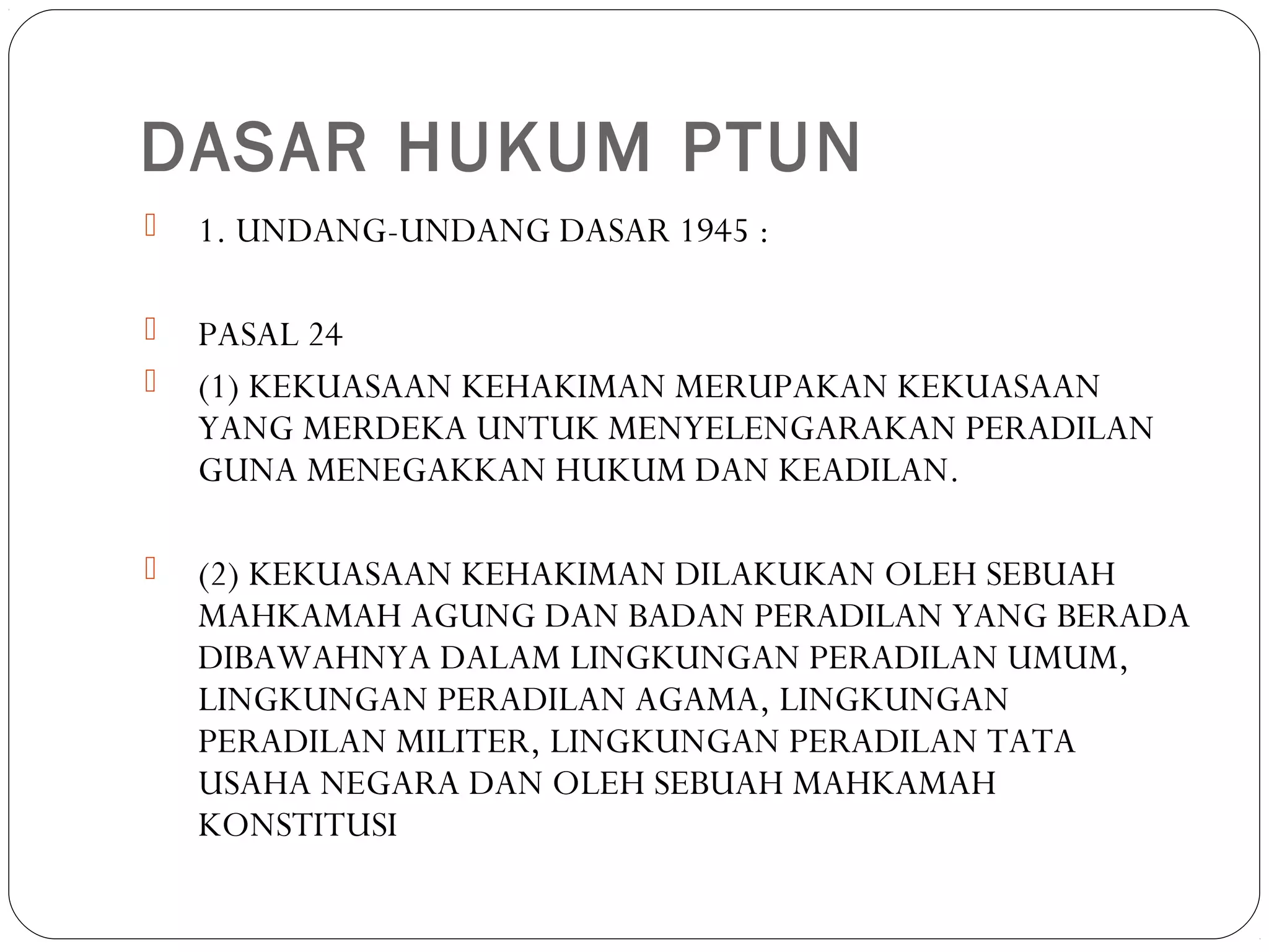 HUKUM ACARA PERADILAN TATA USAHA NEGARA | PPT
