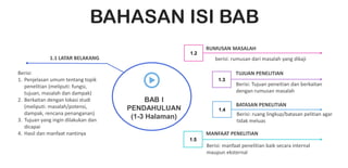 Bahan Isi dalam menulis Proposal (bab 1 sampai bab 3) | PDF