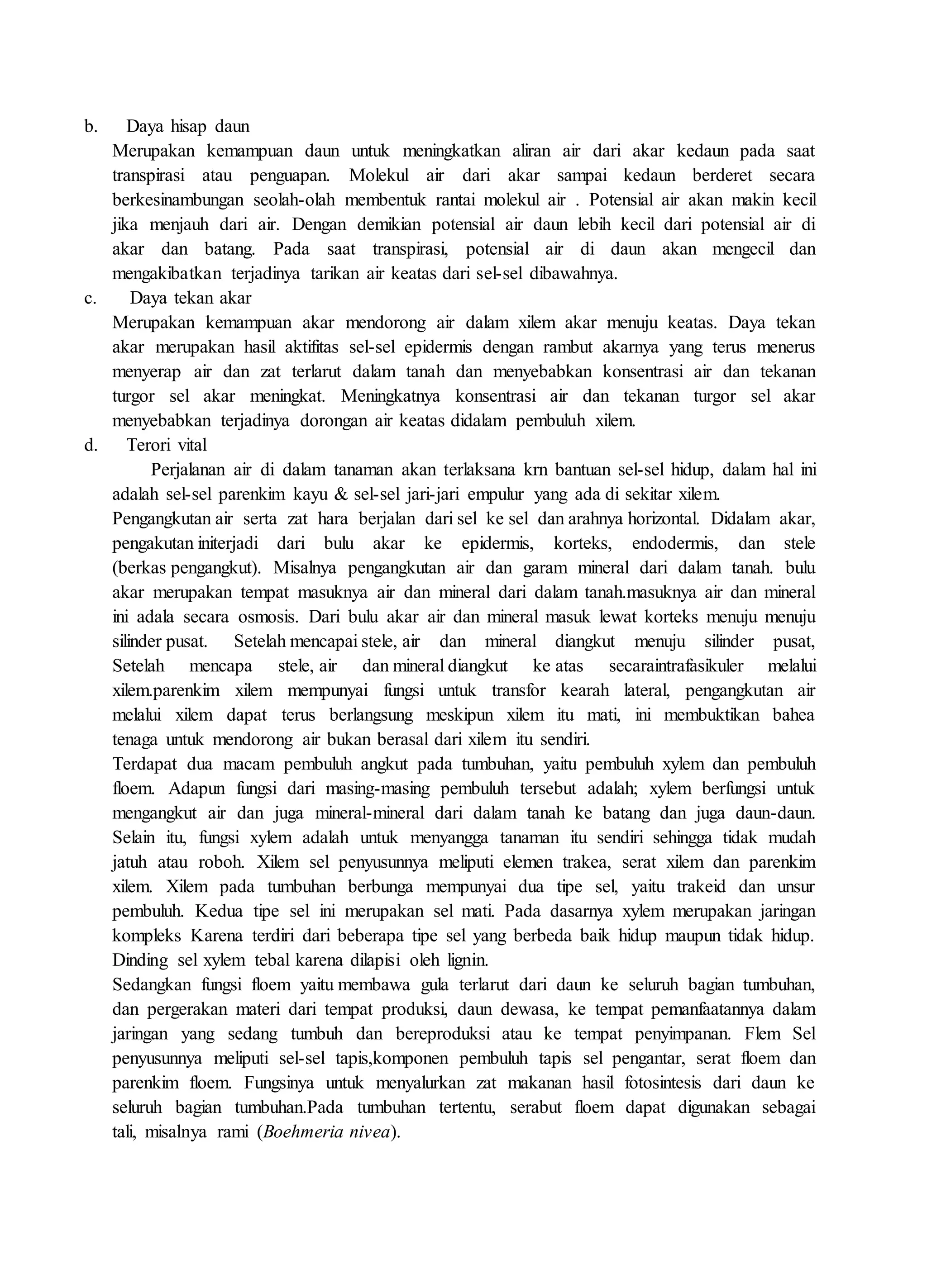 Bahan jaringan pengangkut_air | DOCX