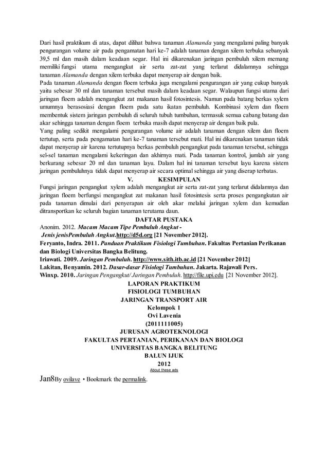 Bahan jaringan pengangkut_air | DOCX